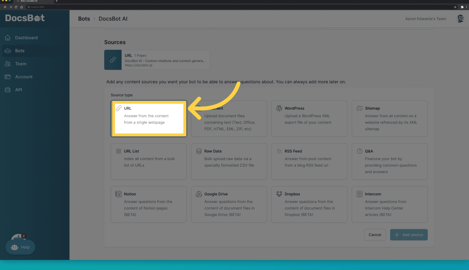 How to Train Your AI Chatbot From a Website URL Source - DocsBot AI