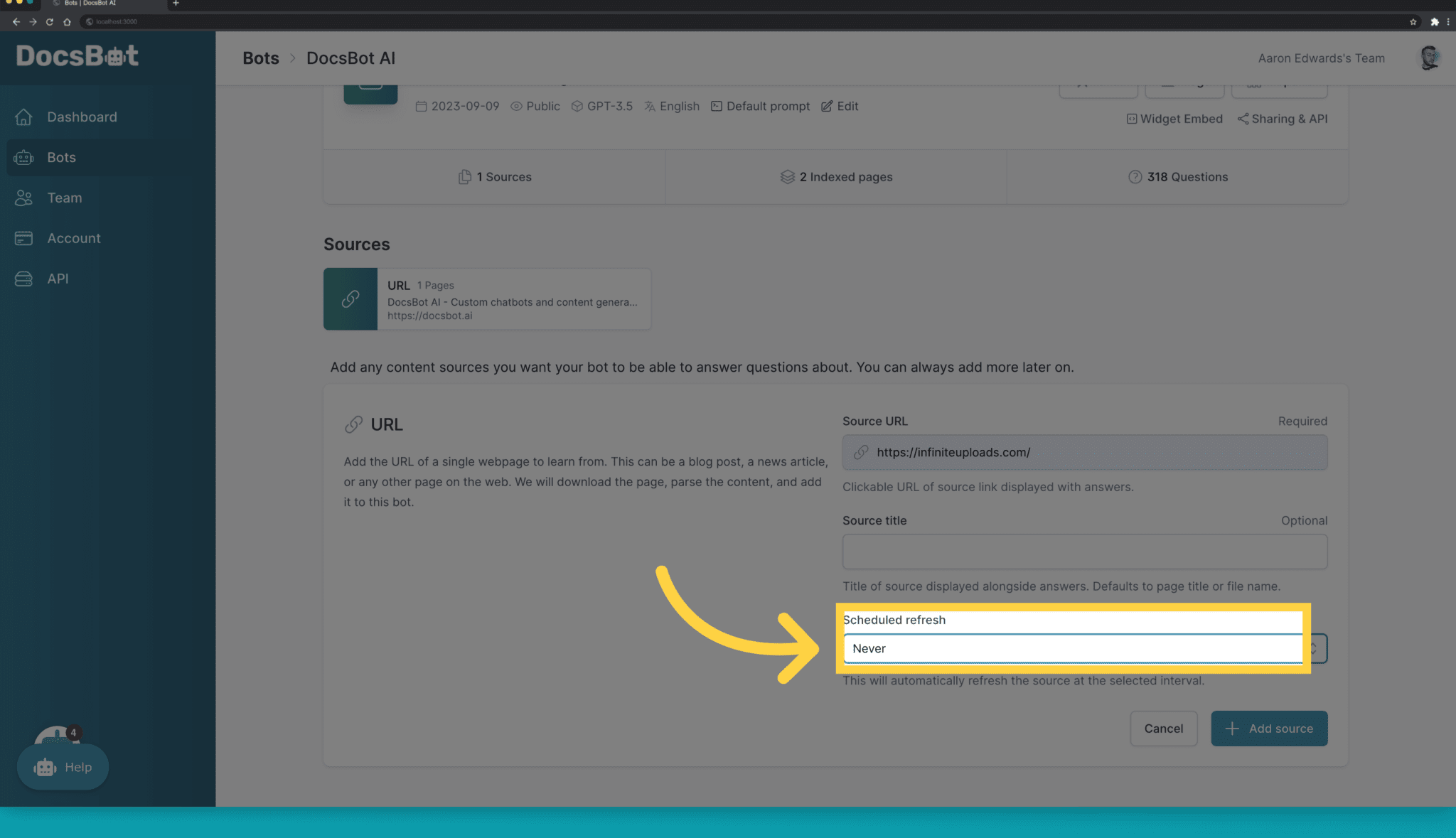 How to Train Your AI Chatbot From a Website URL Source - DocsBot AI