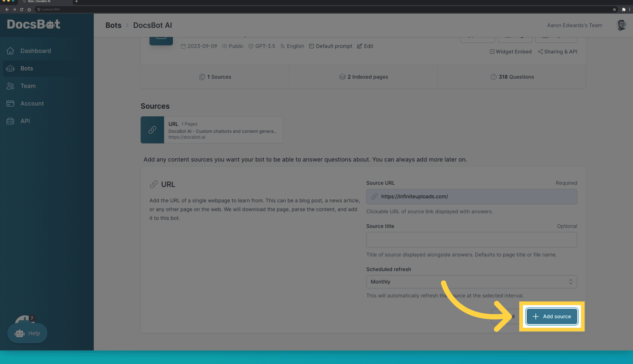 How to Train Your AI Chatbot From a Website URL Source - DocsBot AI