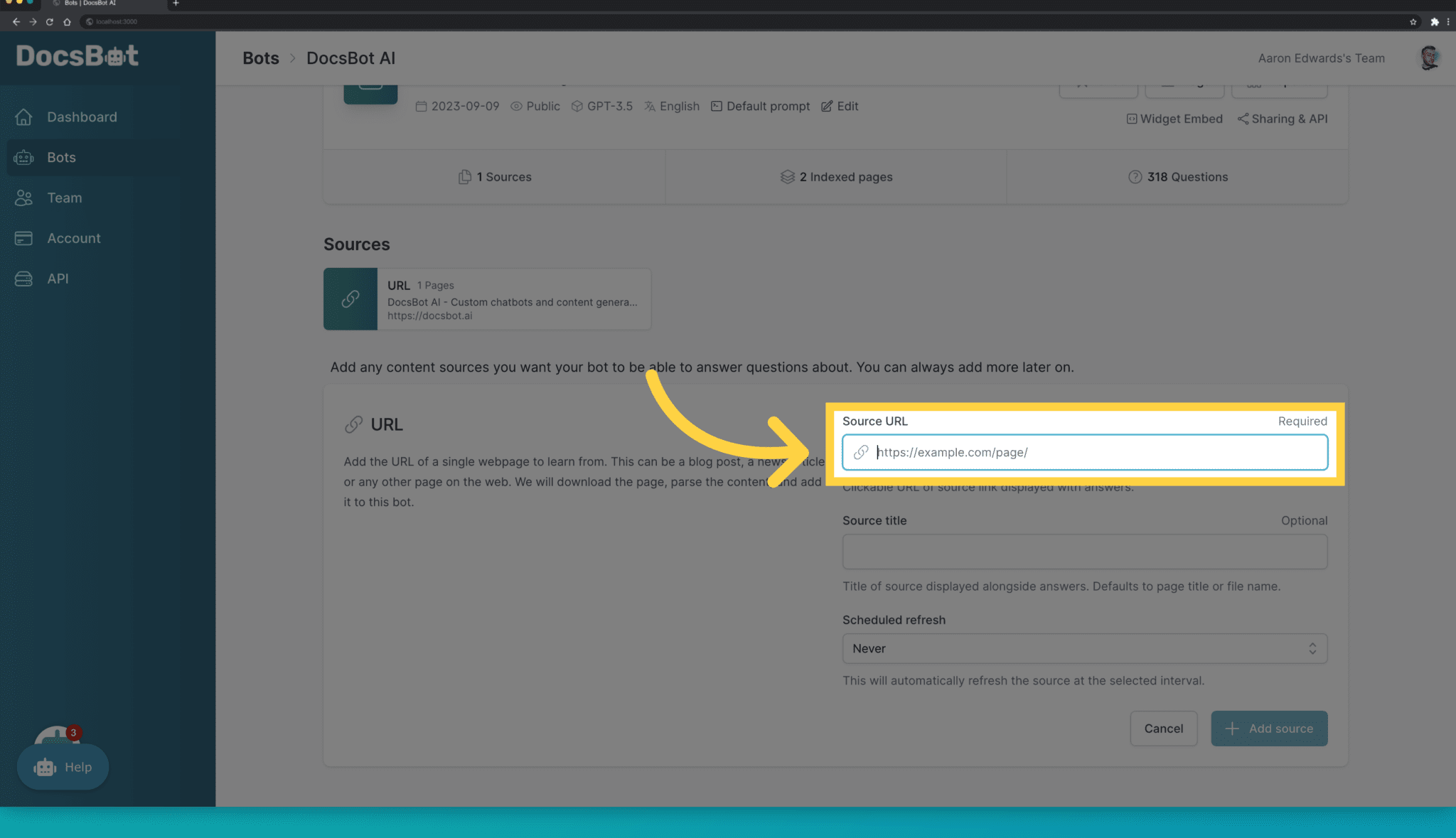 How to Train Your AI Chatbot From a Website URL Source - DocsBot AI