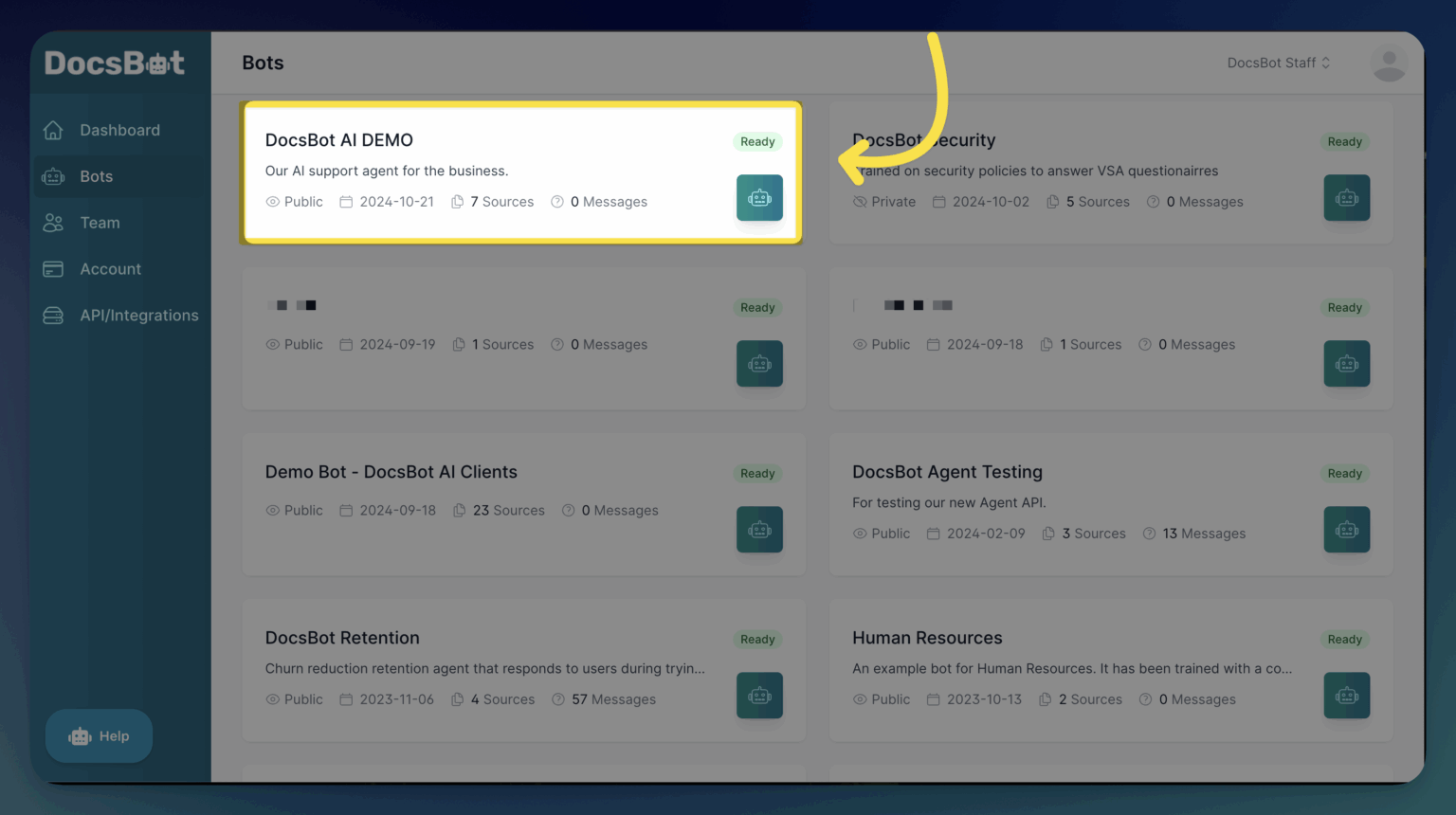 Training a Chatbot from a List of URLs - DocsBot AI