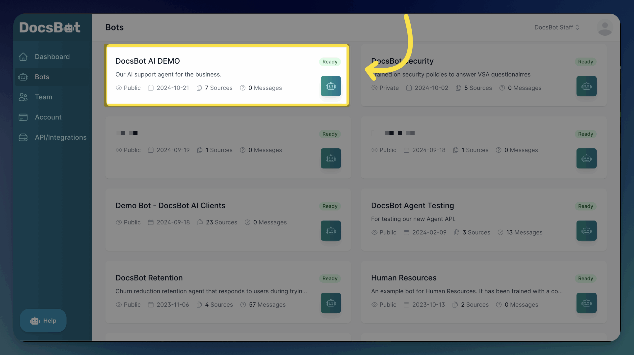 Training a Chatbot from a List of URLs - DocsBot AI