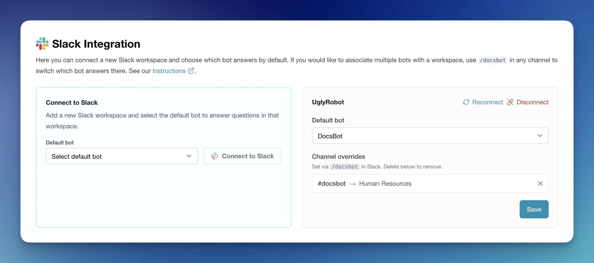 Slack AI Assistant App - DocsBot AI